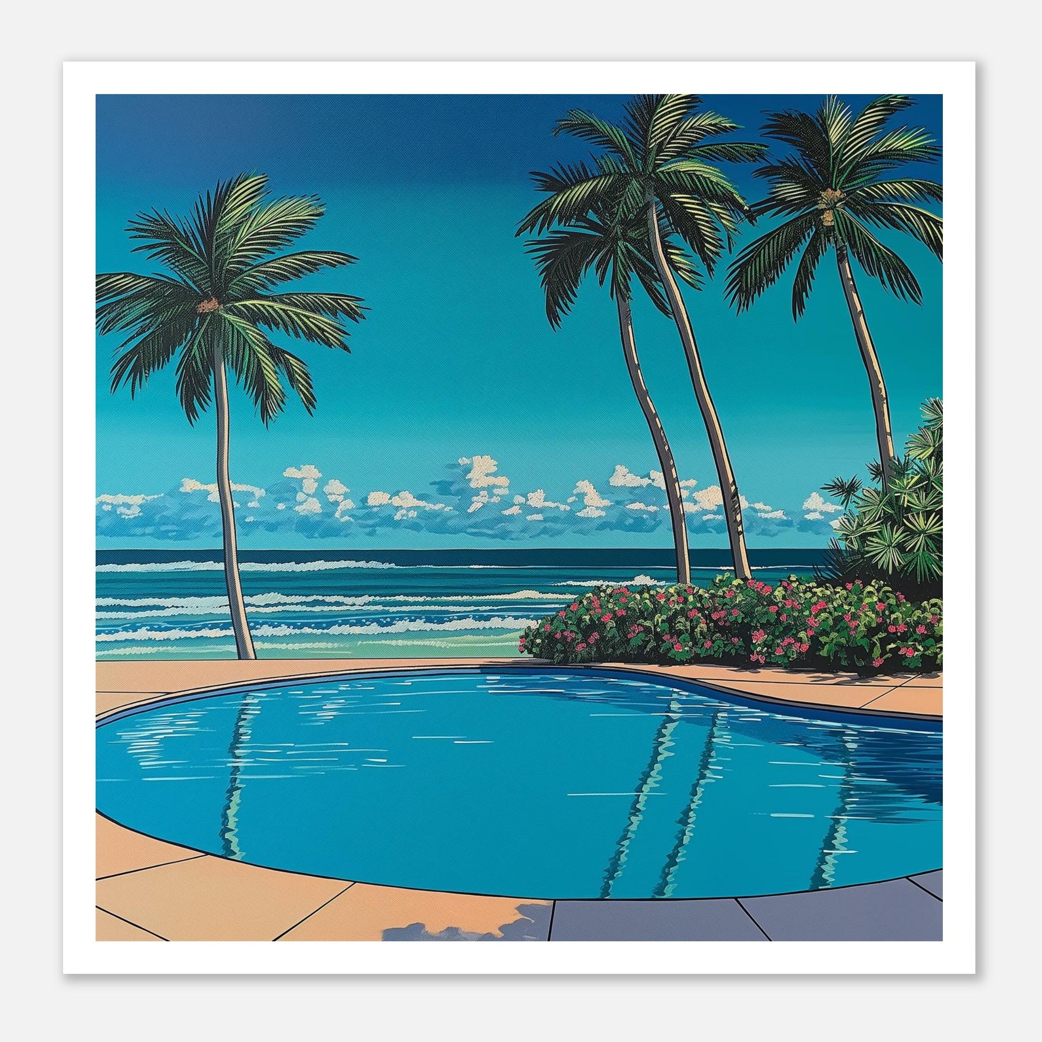 Pool Day in Guam Semi-Glossy Poster – CLUB RETRO
