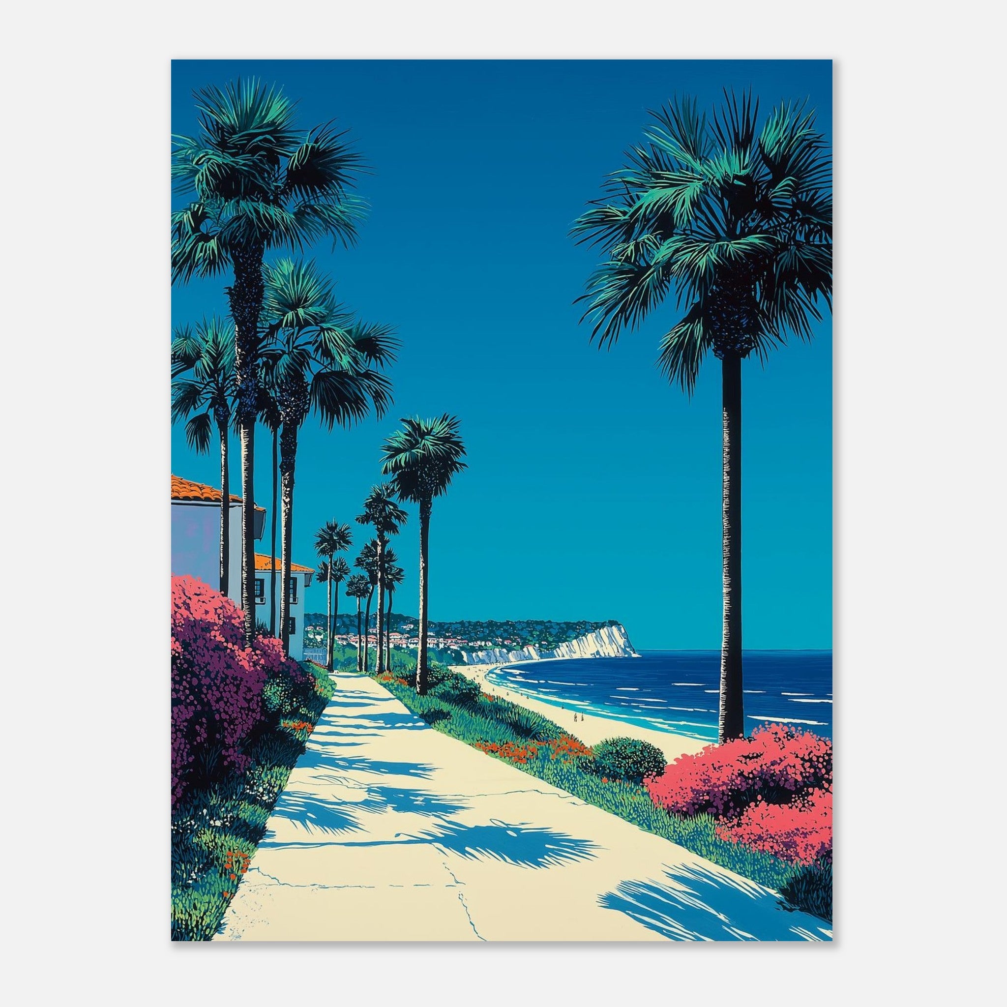 BEACH BIKE PATH SEMI-GLOSSY POSTER – CLUB RETRO