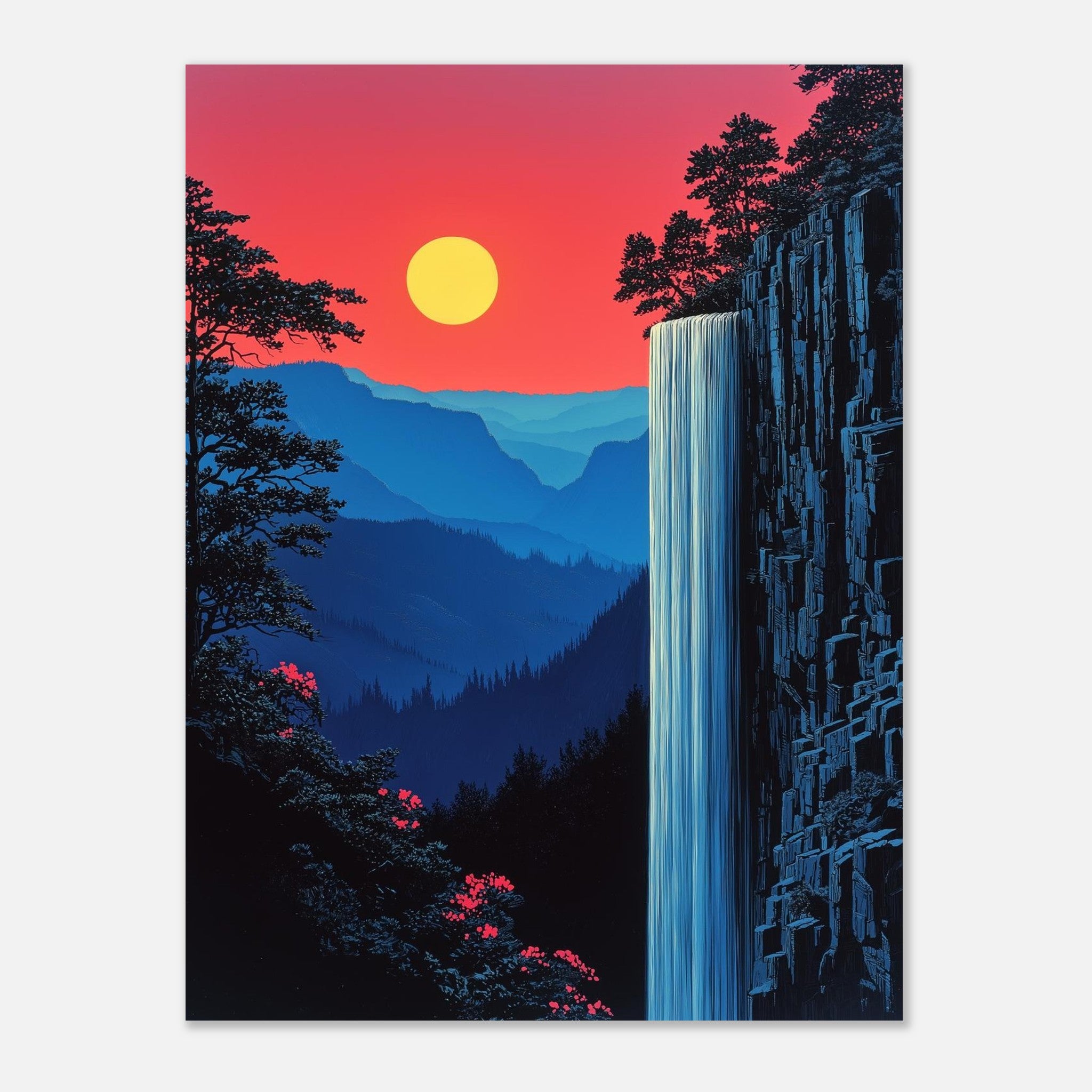 CASCADING WATER SEMI-GLOSSY POSTER – CLUB RETRO
